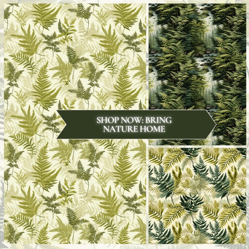 Alaskan Wilderness Fiddlehead Fern Patterns: 12-pack Digital Collection ...