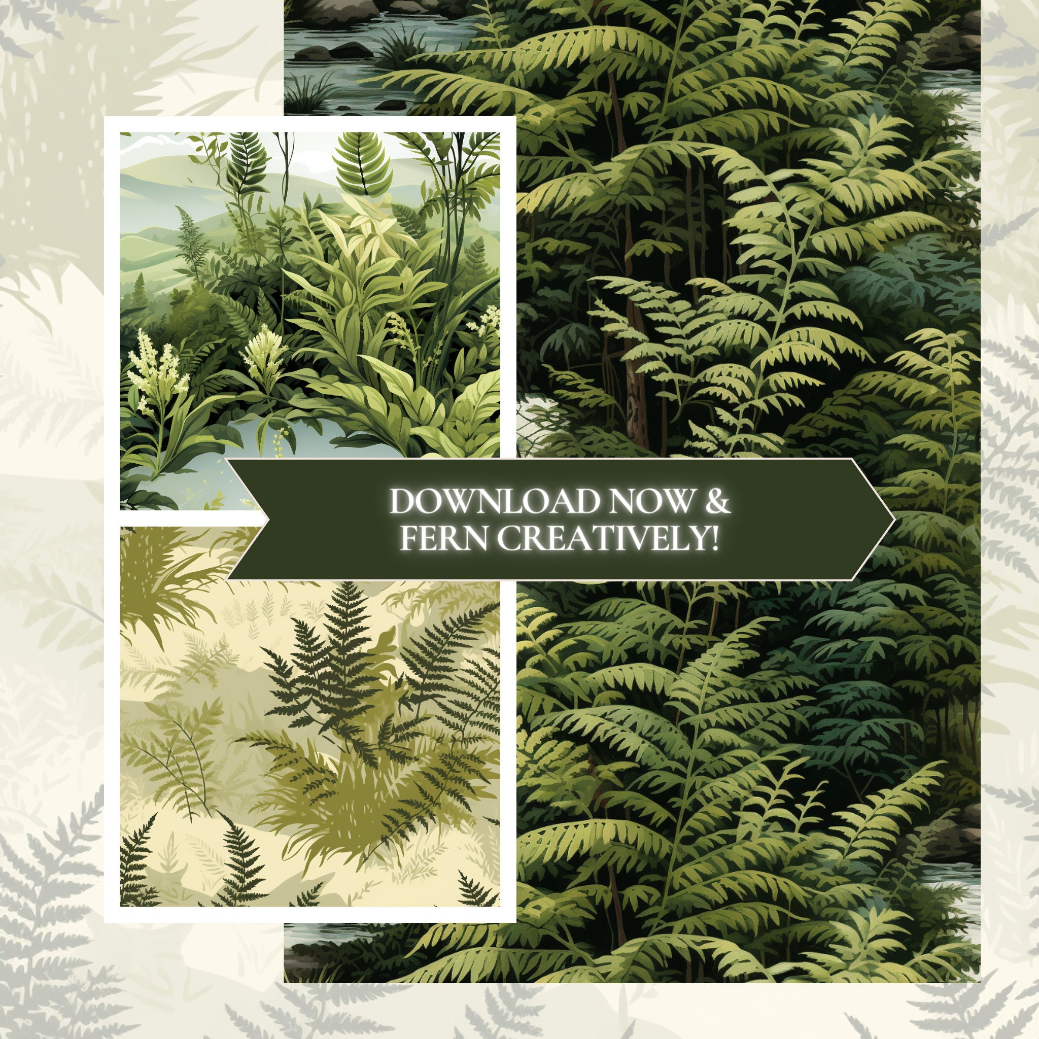 Alaskan Wilderness Fiddlehead Fern Patterns: 12-pack Digital Collection ...