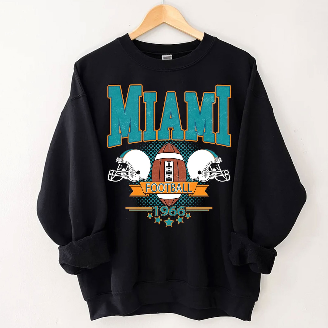 Miami Football Sweatshirt, Vintage NFL Miami Football Sweatshirt, Retro ...