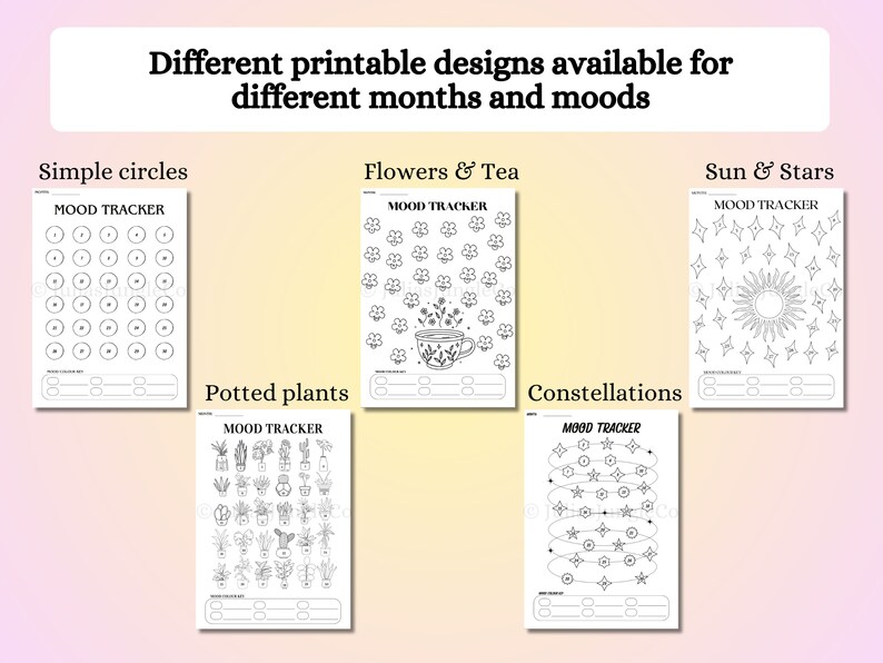 Printable Daily Mood Tracker Bundle, Creative Mental Wellbeing Journal ...