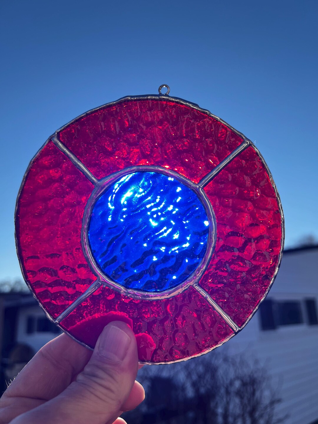 Phish Donut Stained Glass Art - Red & Blue - Etsy