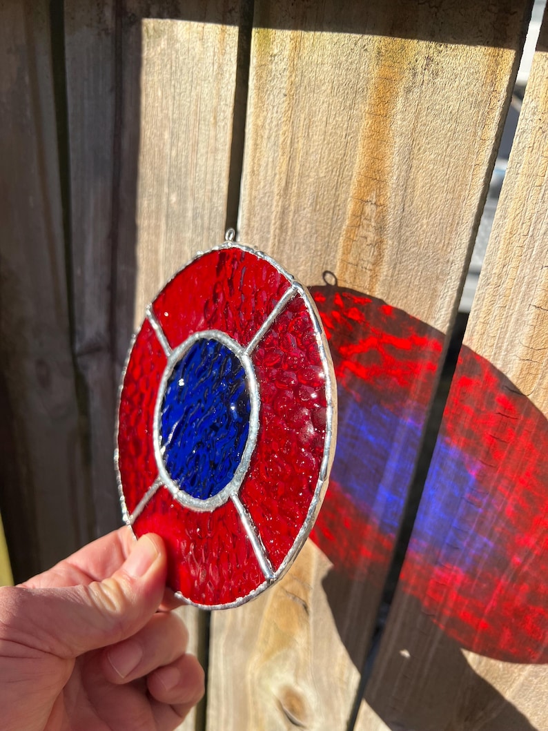 Phish Donut Stained Glass Art - Red & Blue - Etsy