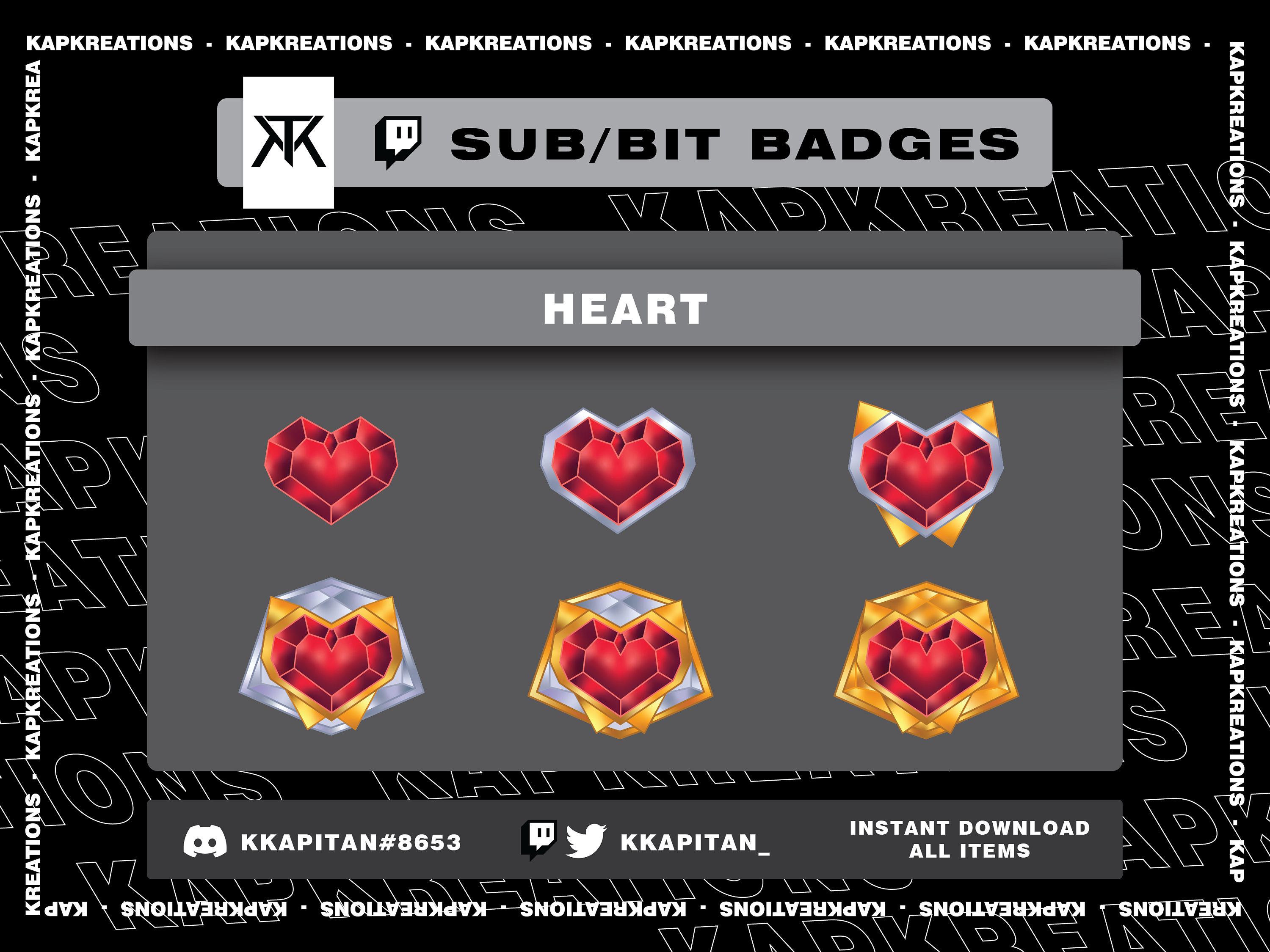 Twitch Sub Badge Twitch Badge Sub Badge Twitch Twitch Heart - Etsy