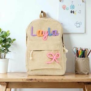 Custom Kids Backpack With Name,personalized Hand Embroidered Toddler ...