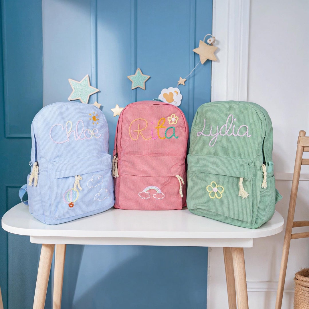Personalized Kids Name Backpack,hand Embroidered Toddler Backpack ...