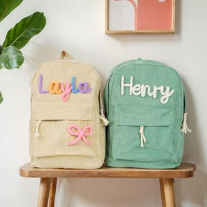Custom Kids Backpack With Name,personalized Hand Embroidered Toddler ...