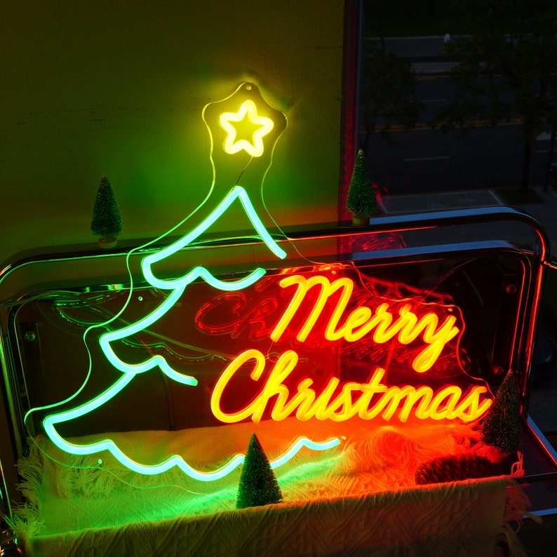 Merry Christmas Neon Sign, Custom Christmas Neon Sign, Neon Sign, Merry ...
