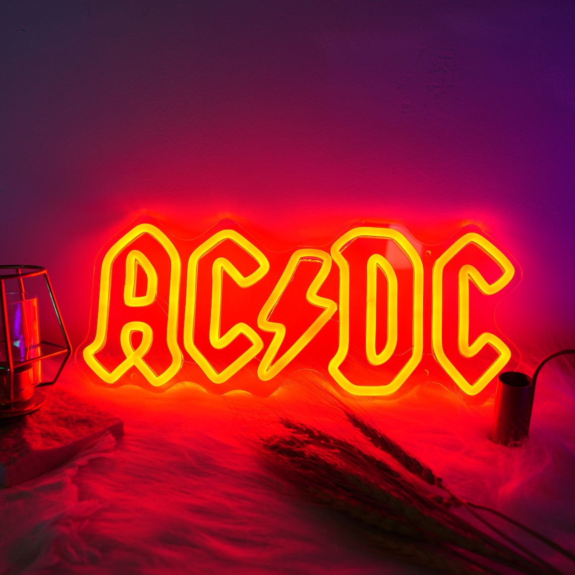 ACDC Neon Sign Art Decor, Neon Sign Bedroom, Custom Neon Sign Wall ...