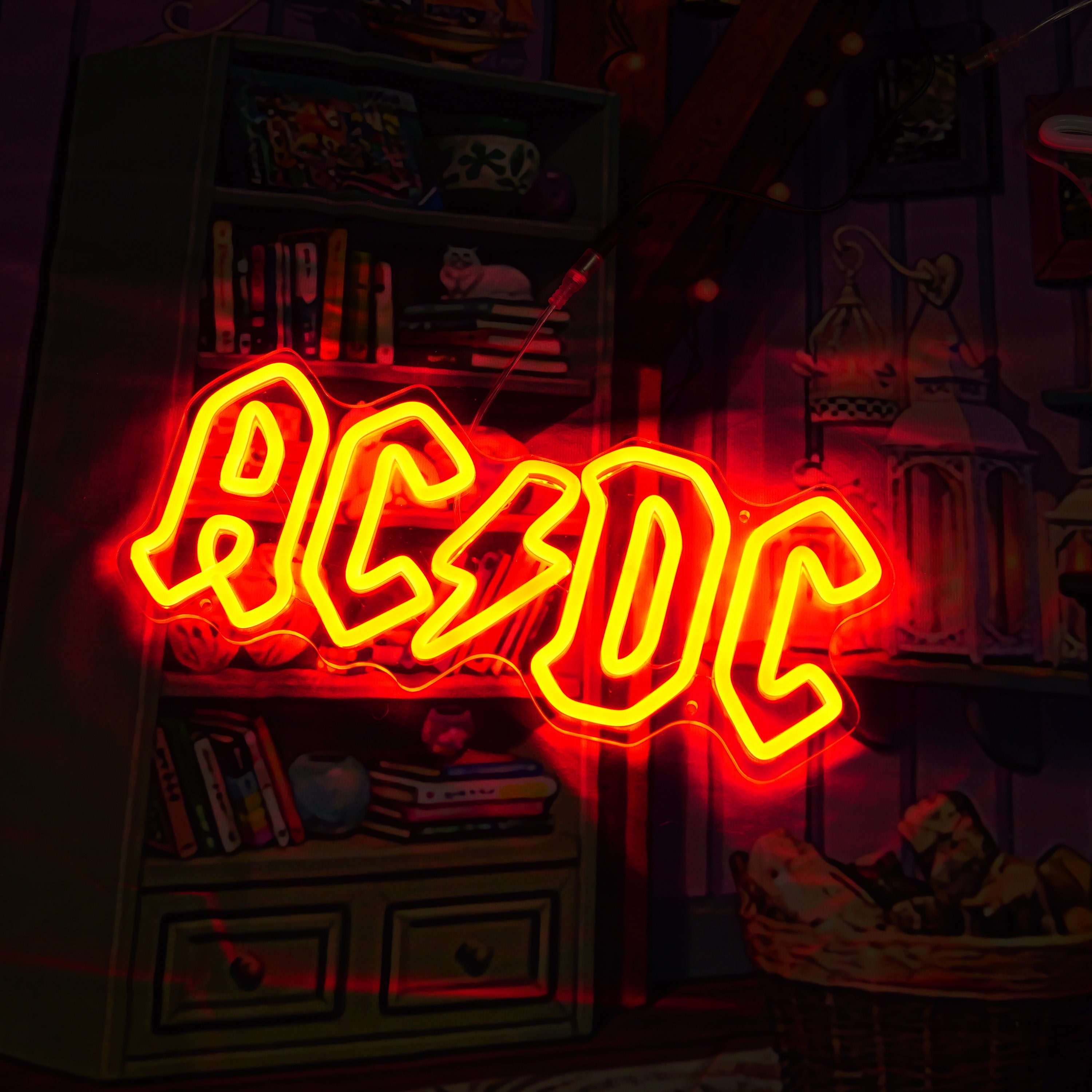 ACDC Neon Sign Art Decor, Neon Sign Bedroom, Custom Neon Sign Wall ...