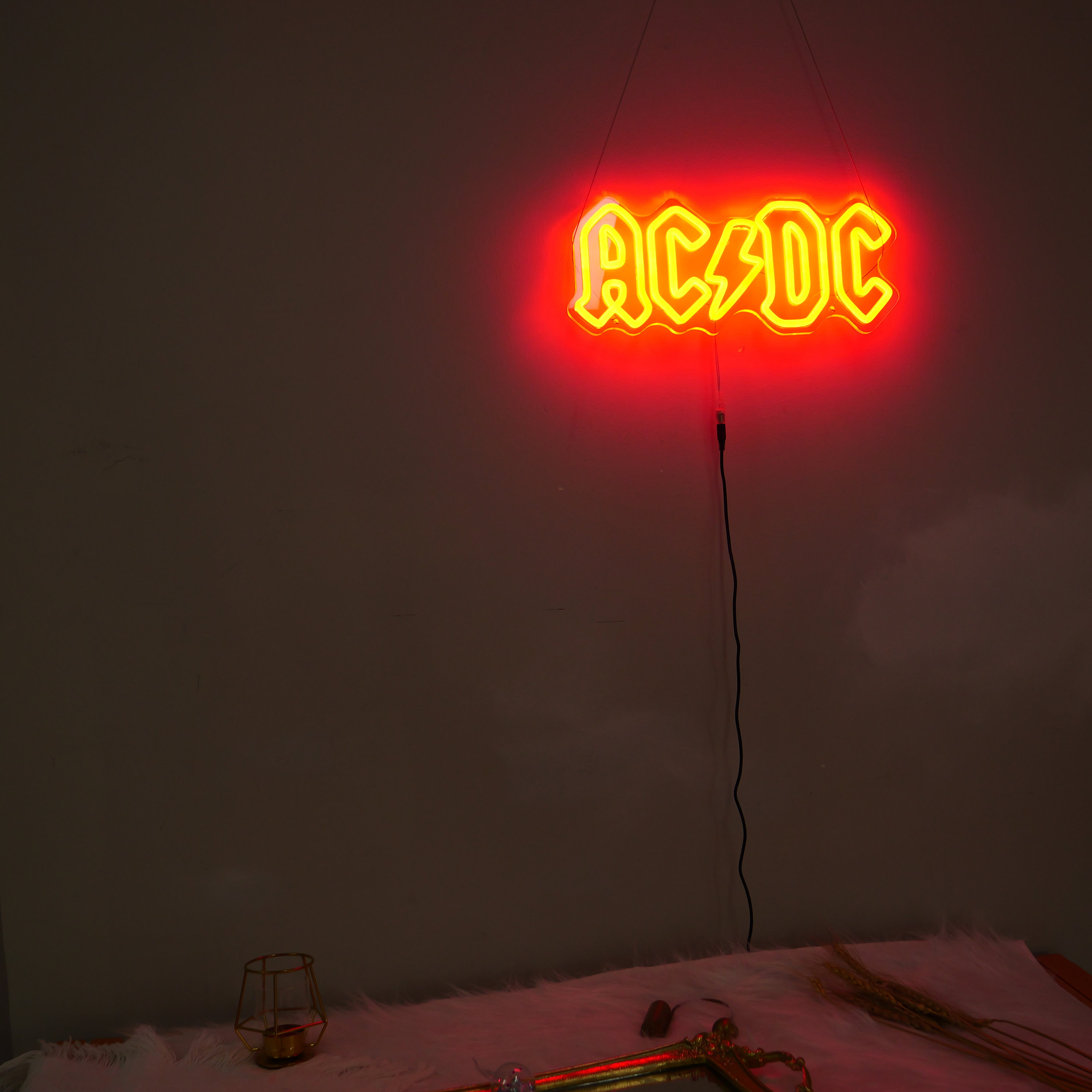 ACDC Neon Sign Art Decor, Neon Sign Bedroom, Custom Neon Sign Wall ...
