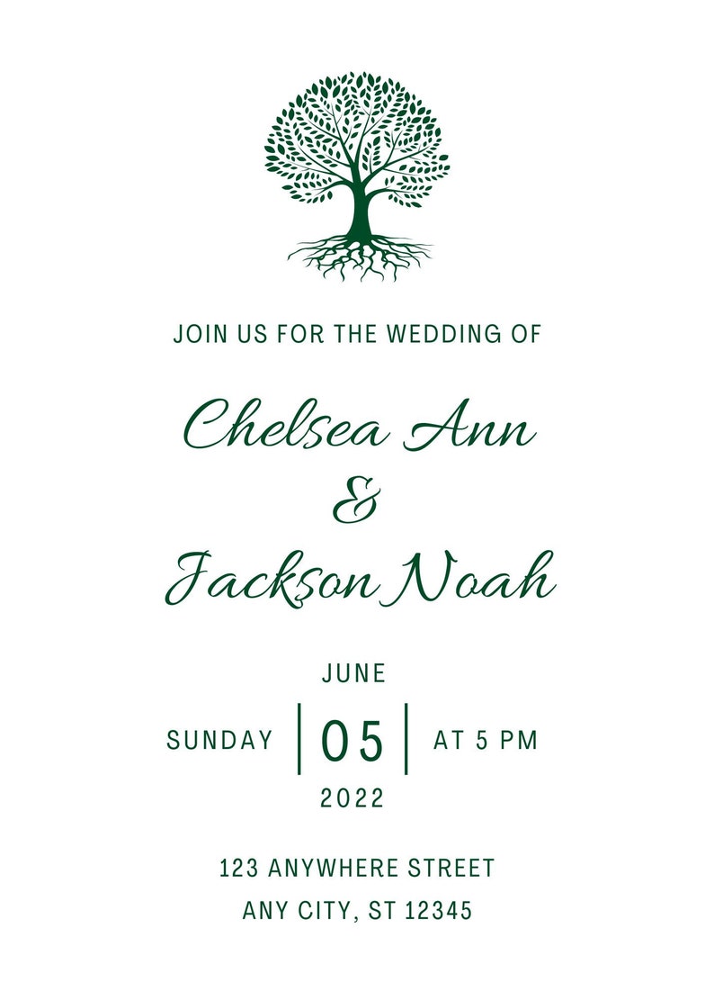 Instant Download - Tree of Life Forest Wedding Invitation Customizable ...