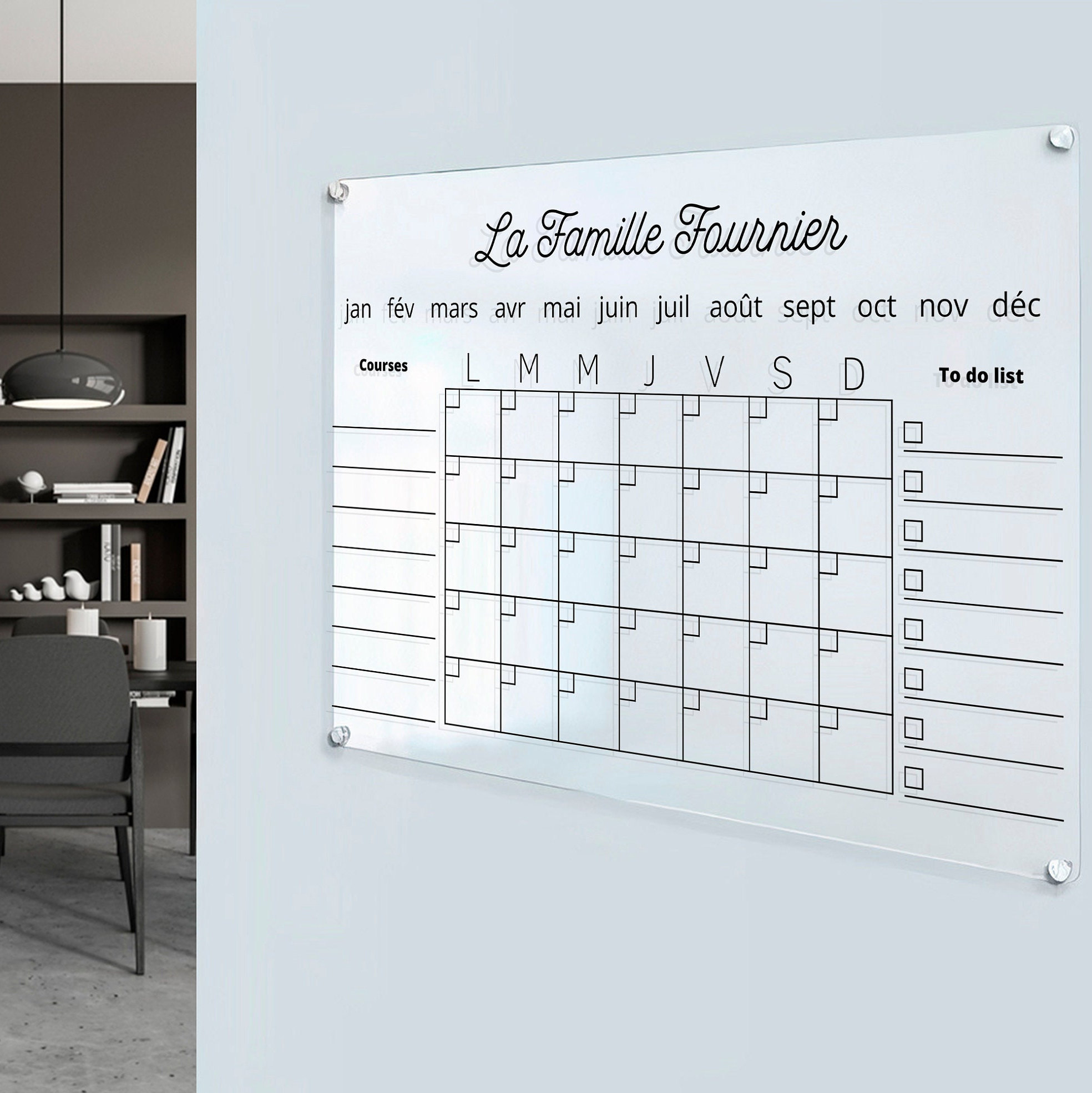 Erasable Wall Calendar Large Transparent Customizable Chart - Etsy