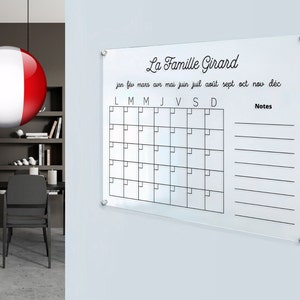 Erasable Wall Calendar, Transparent Customizable Chart, Personalization ...