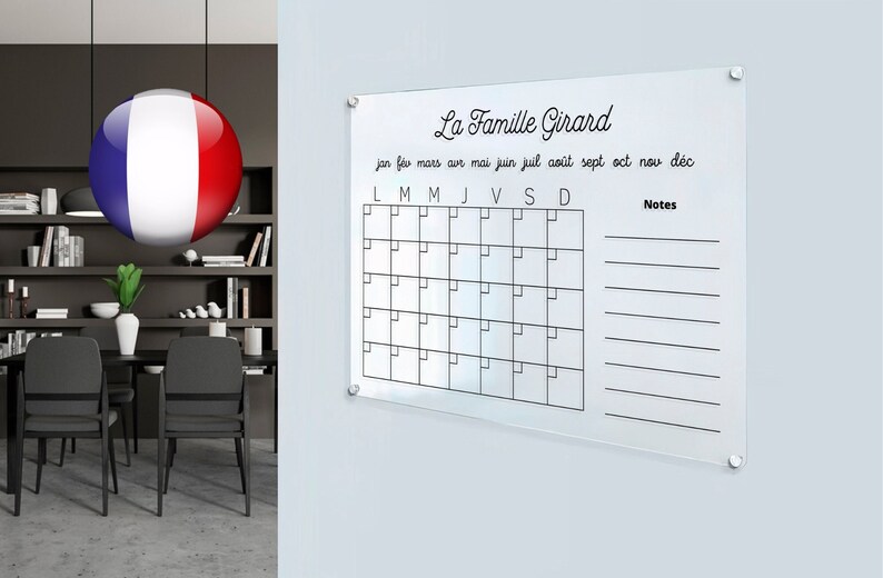 Erasable Wall Calendar, Transparent Customizable Chart, Personalization ...