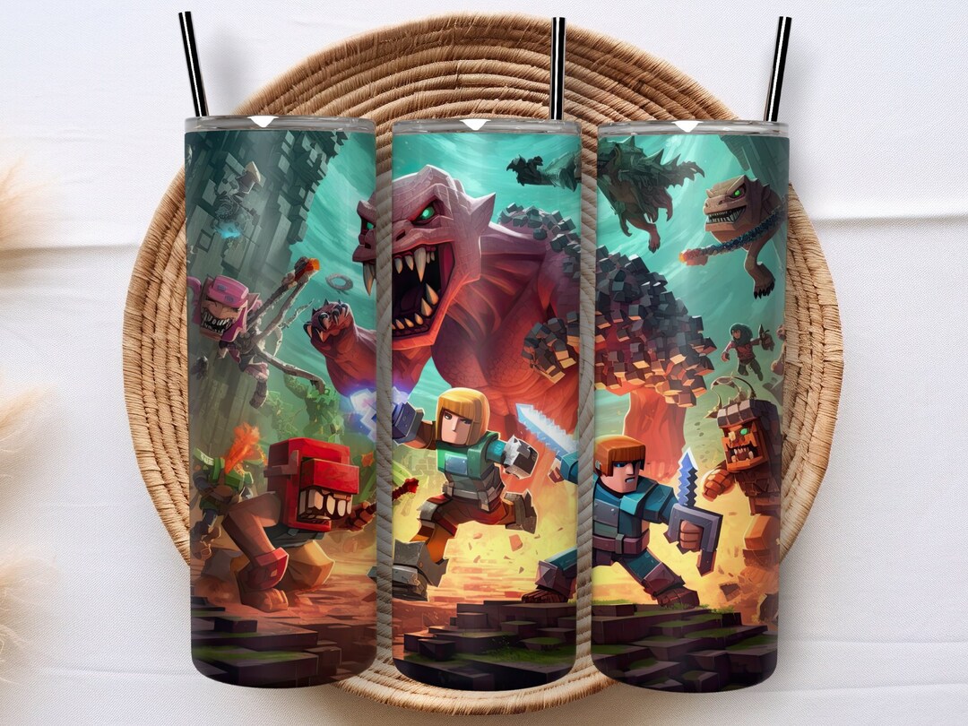 Minecraft Tumbler Wrap Pixel Video Game Sublimation Design 20oz Skinny ...