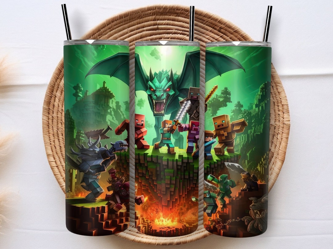 Minecraft Tumbler Wrap Pixel Video Game Sublimation Design 20oz Skinny ...