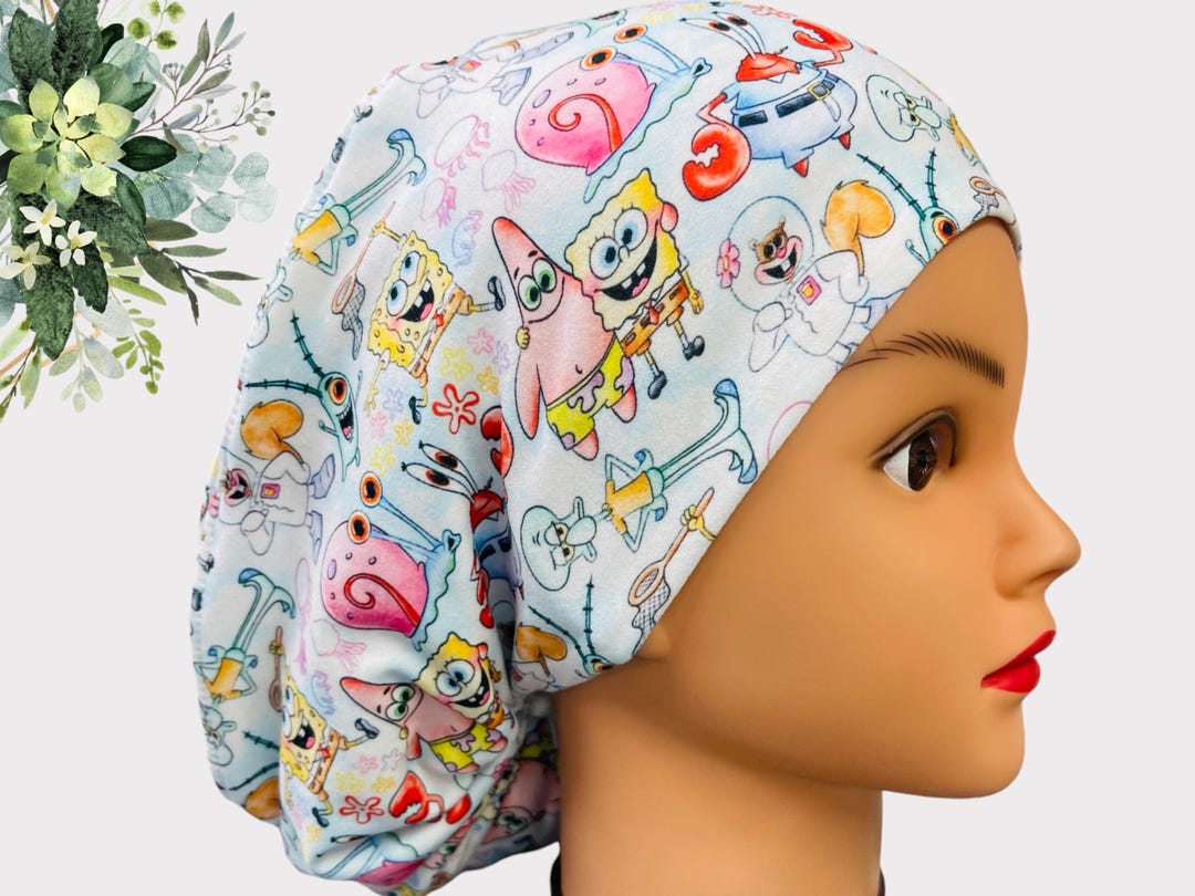 Spongebob Squarepants Scrub Cap, Women's Medical Hat - Etsy