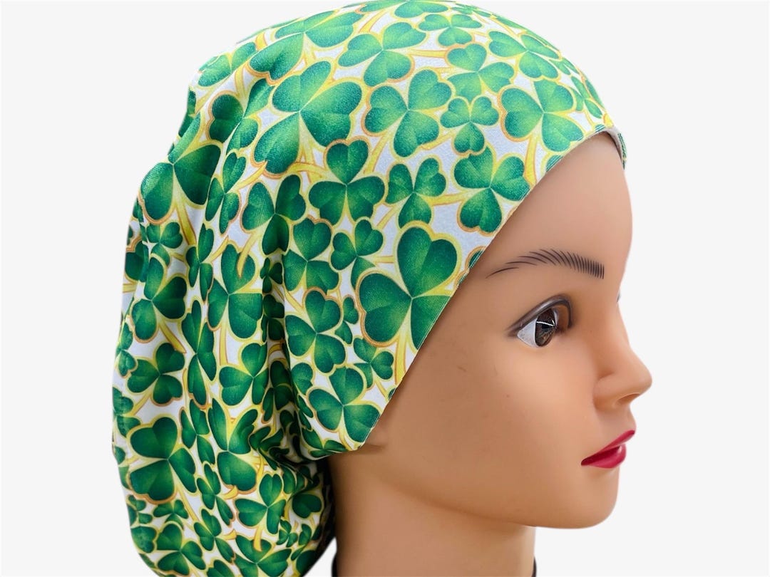 St Patrick's Day Scrub Cap, Women's Surgical Hat, Clover Print - Etsy