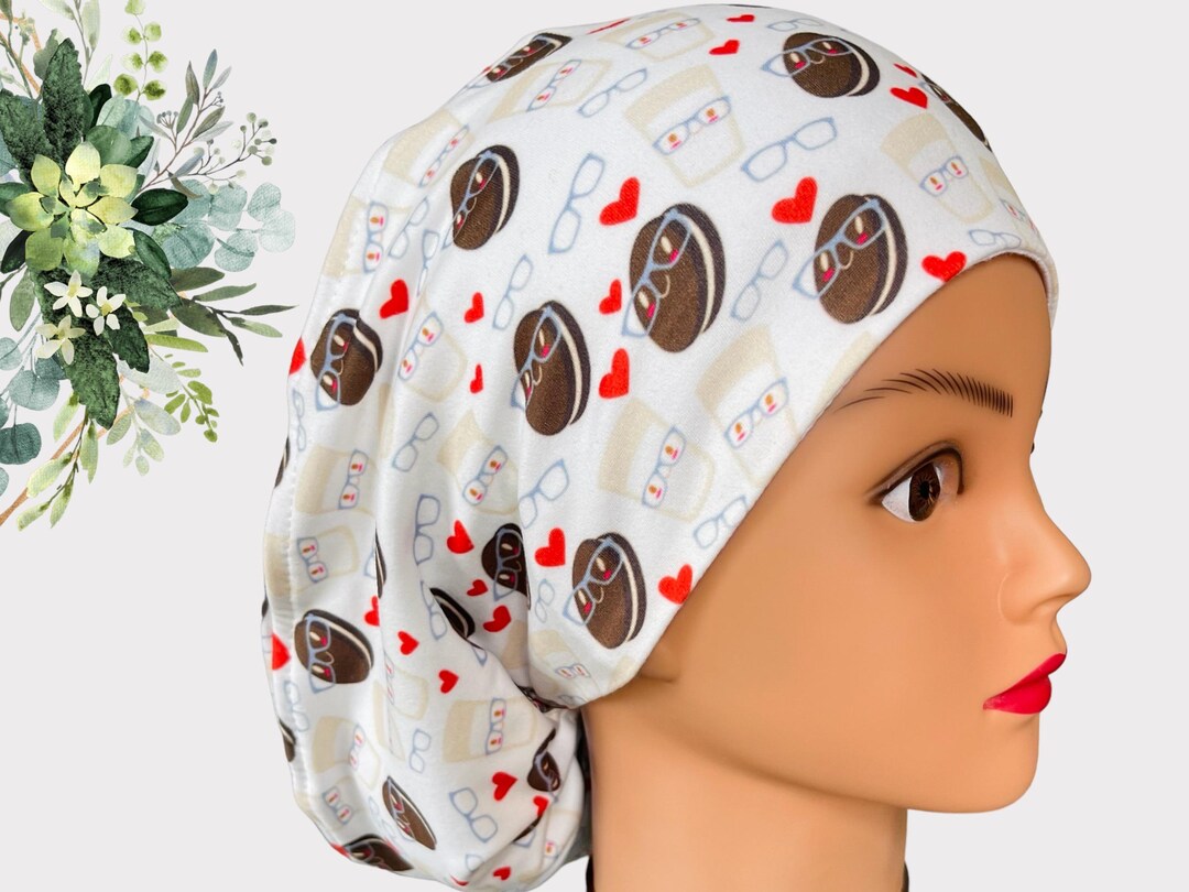 Oreo Cookie Euro Scrub Cap for Women, Satin Lined Medical Cap - Etsy