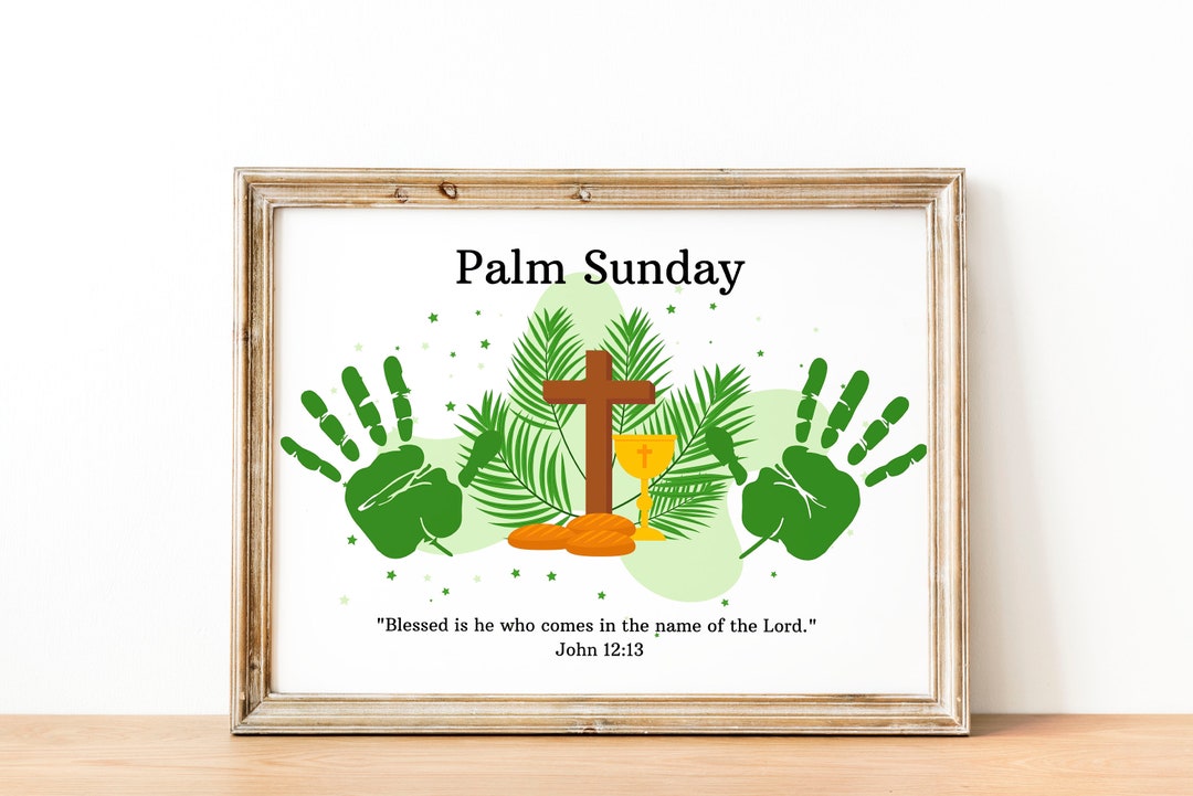 Palm Sunday Handprint Craft, Printable Palm Sunday Activity, Easter ...