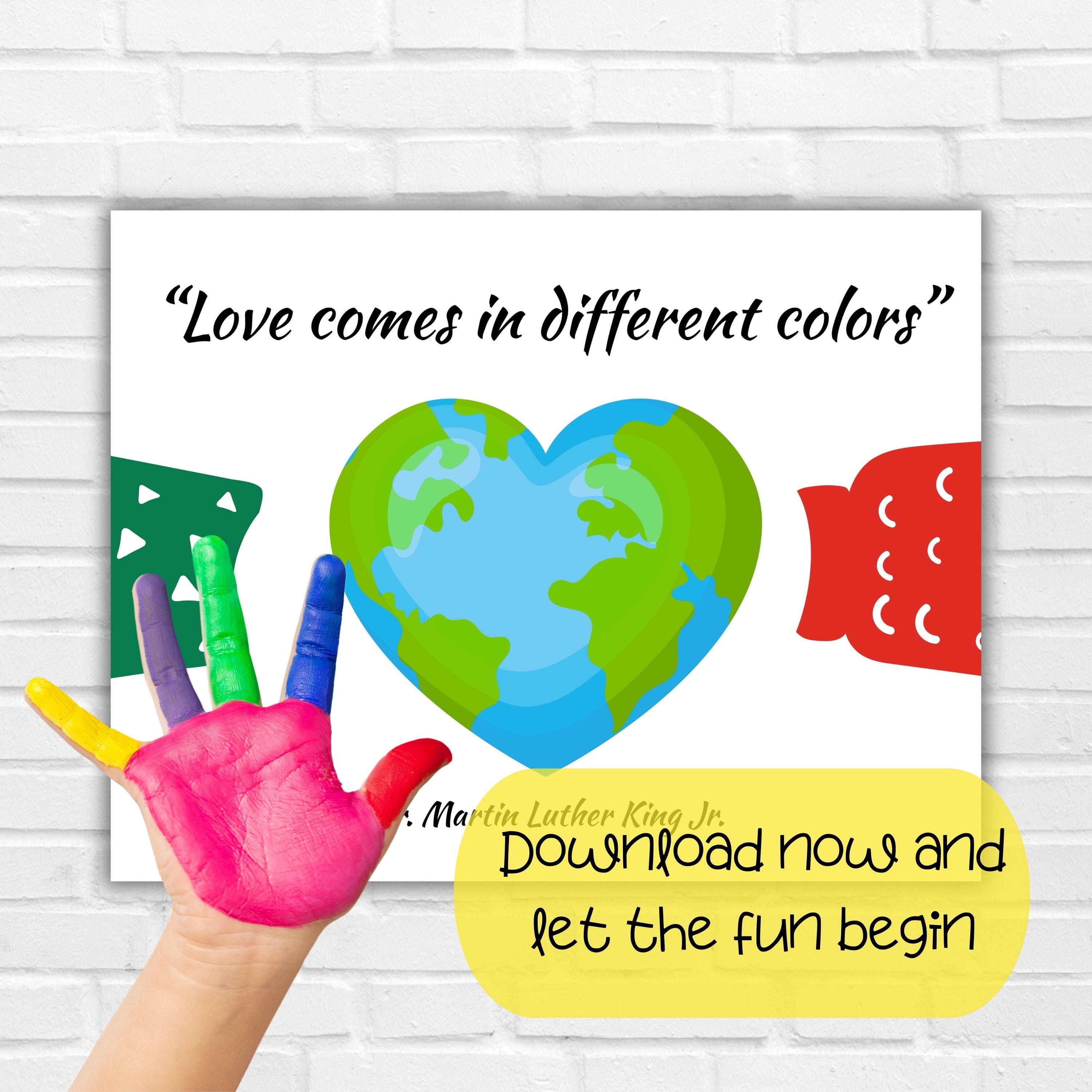 MLK Day Handprint Art, Printable Diversity Activity for Kids (instant ...