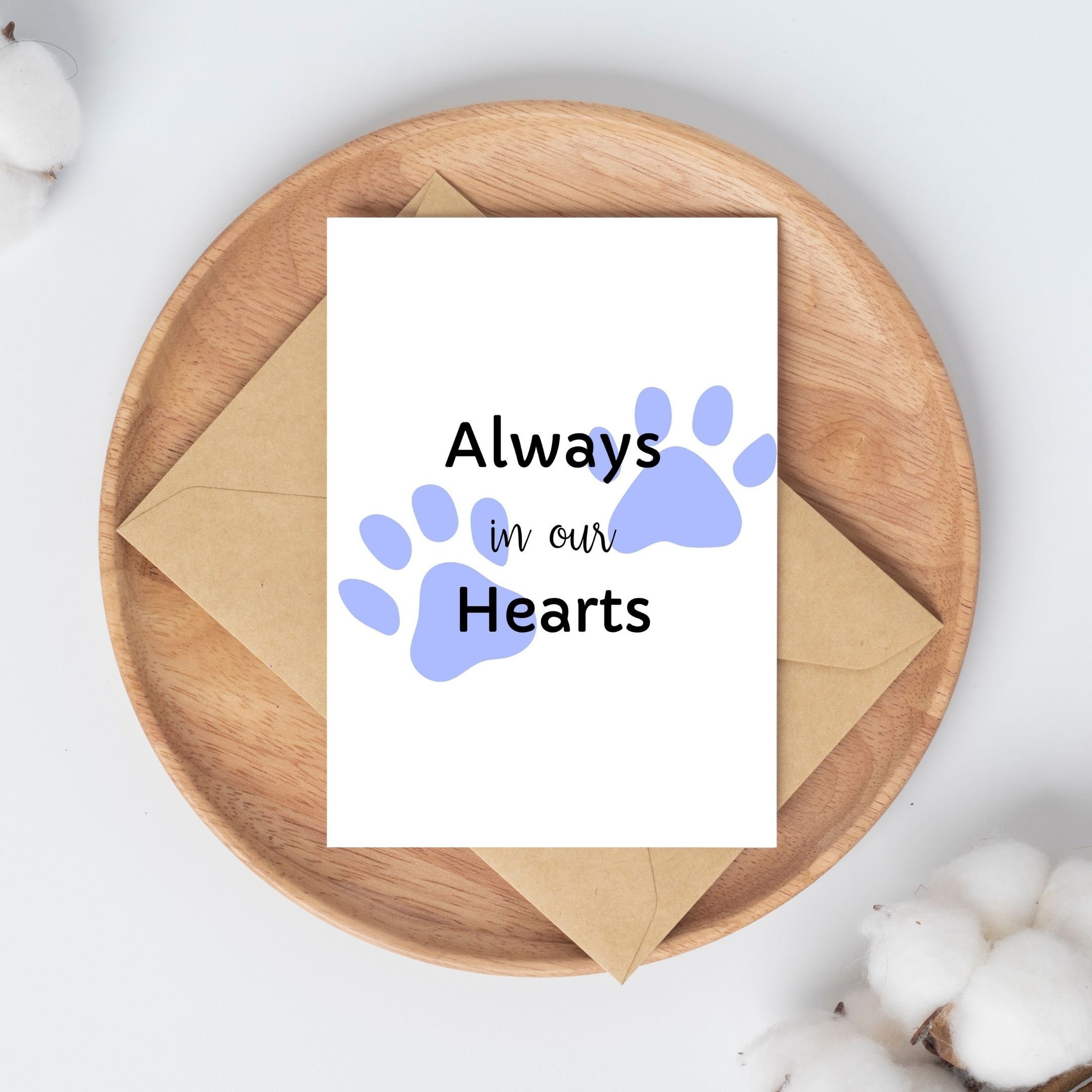 Dog Sympathy Card Printable, Pet Condolence Card, Dog Paw Card, Pet ...