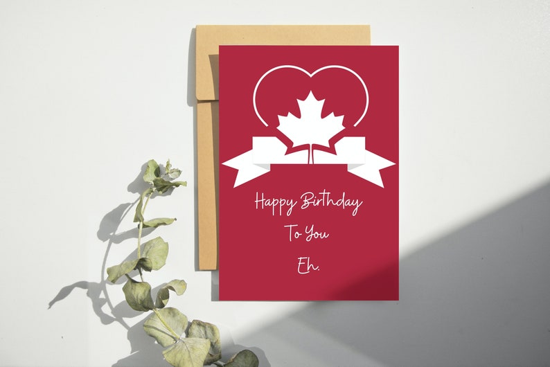 Canada Happy Birthday Card, Red Maple Leaf, Printable July 1, Canada ...