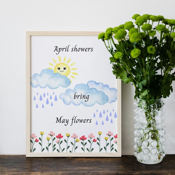 April Showers Bring May Flowers - Etsy