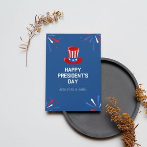 Happy President's Day Card, Printable USA Presidents Card, Washington's ...