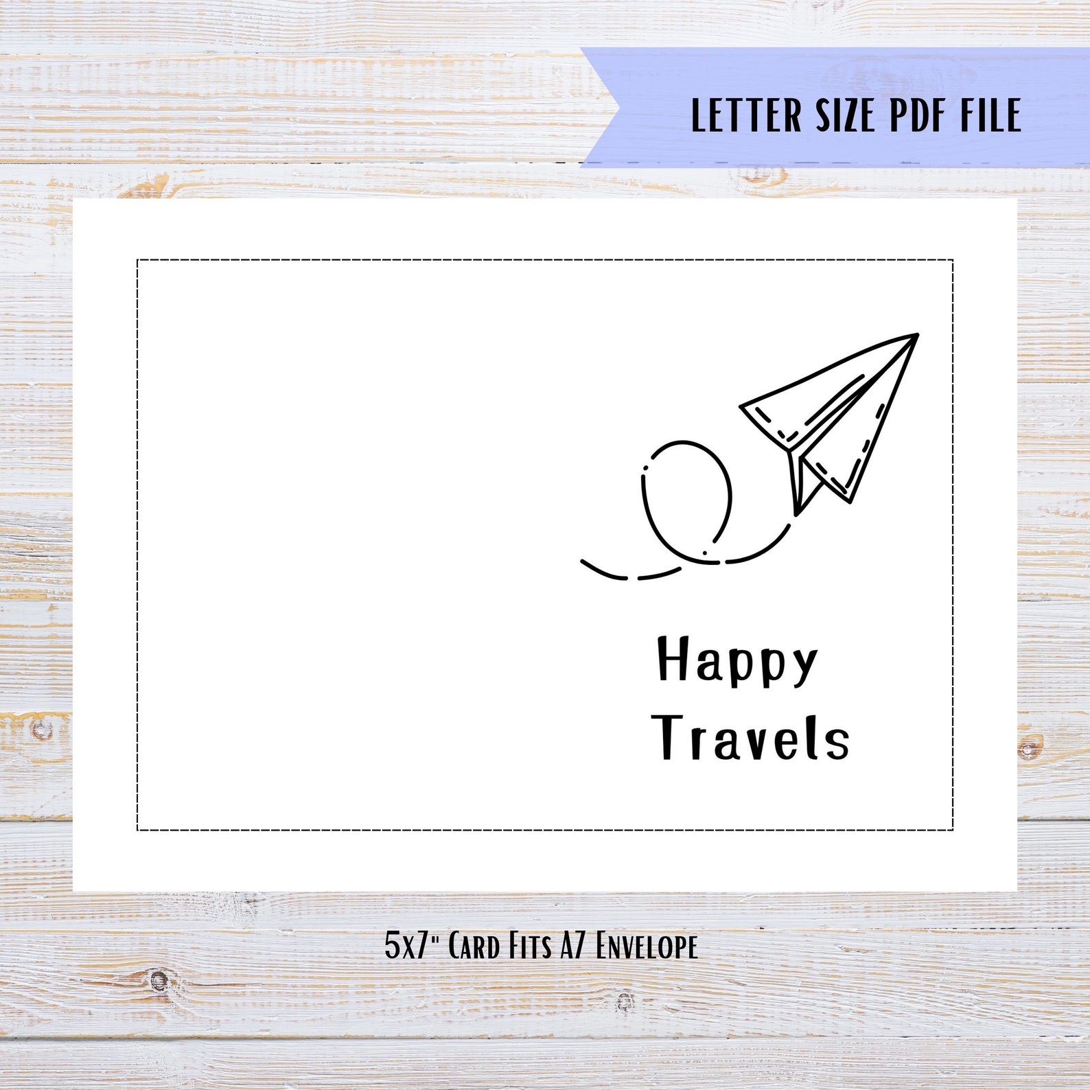 Printable Happy Travels Card, Paper Plane Card, Going Travelling, Gap ...