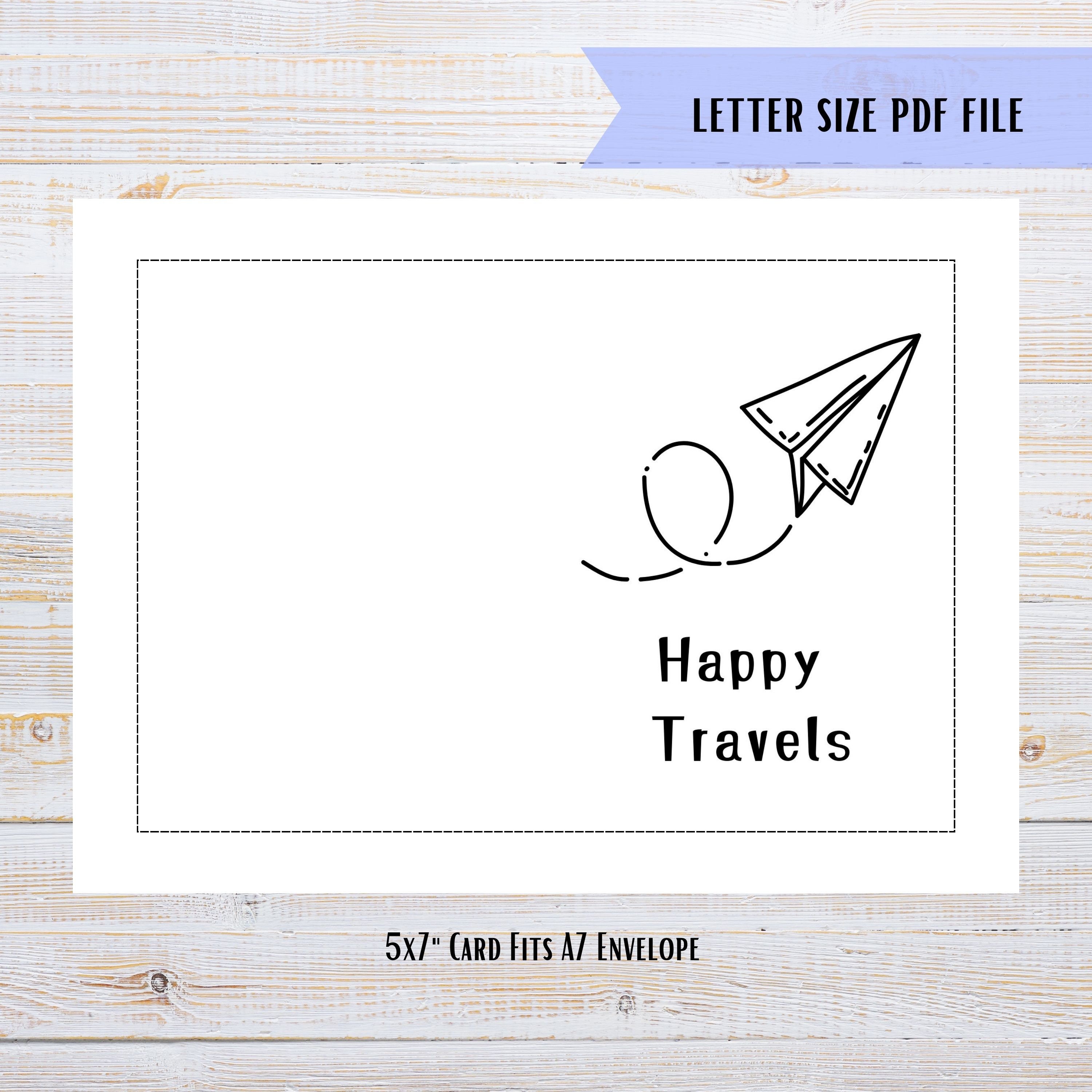 Printable Happy Travels Card, Paper Plane Card, Going Travelling, Gap ...