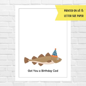 Printable Funny Birthday Card, Got You a Birthday Cod, Fisherman's ...