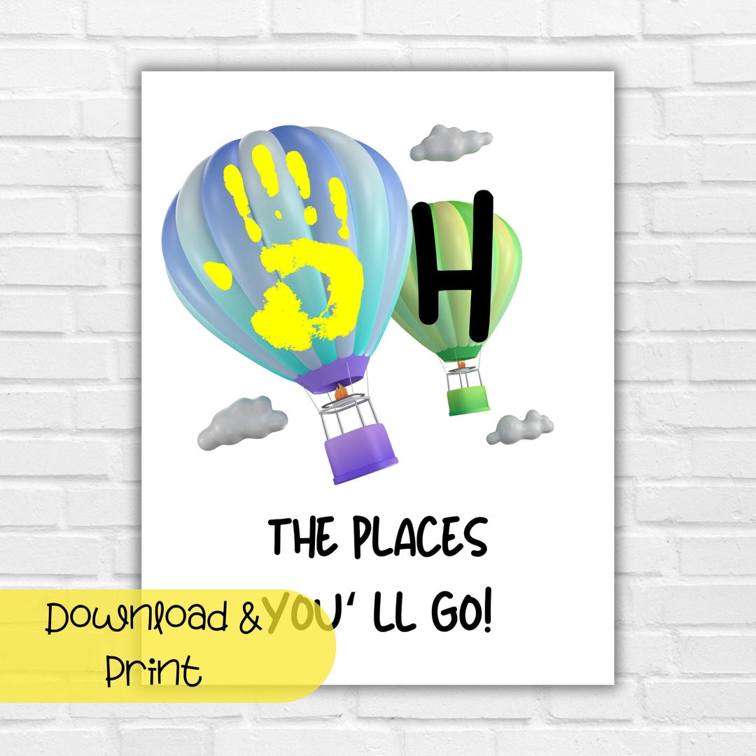 Oh the Places You'll Go Handprint Craft, Dr. Seuss Birthday Art, Hot ...