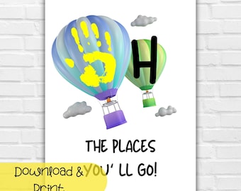 Oh the Places You'll Go Handprint Art, Graduation Handprint Craft, Hot ...