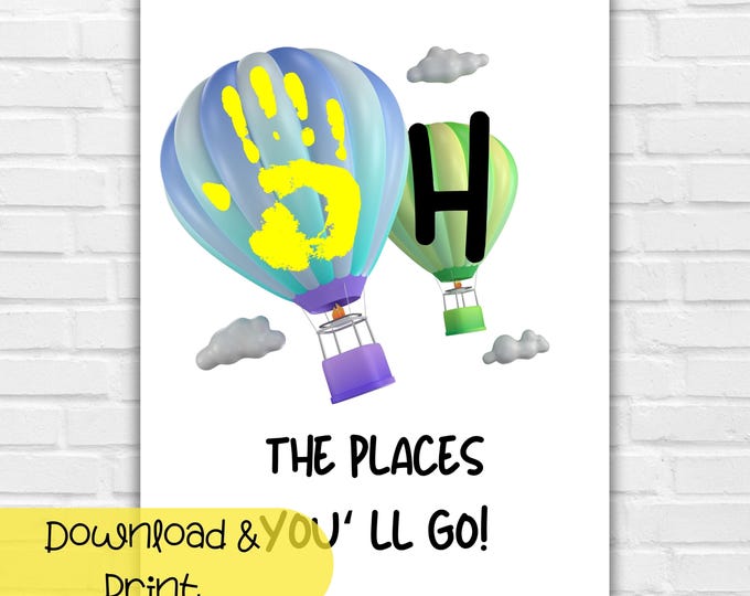 Oh the Places You'll Go Handprint Craft for Kids, Dr Seuss Crafts for ...