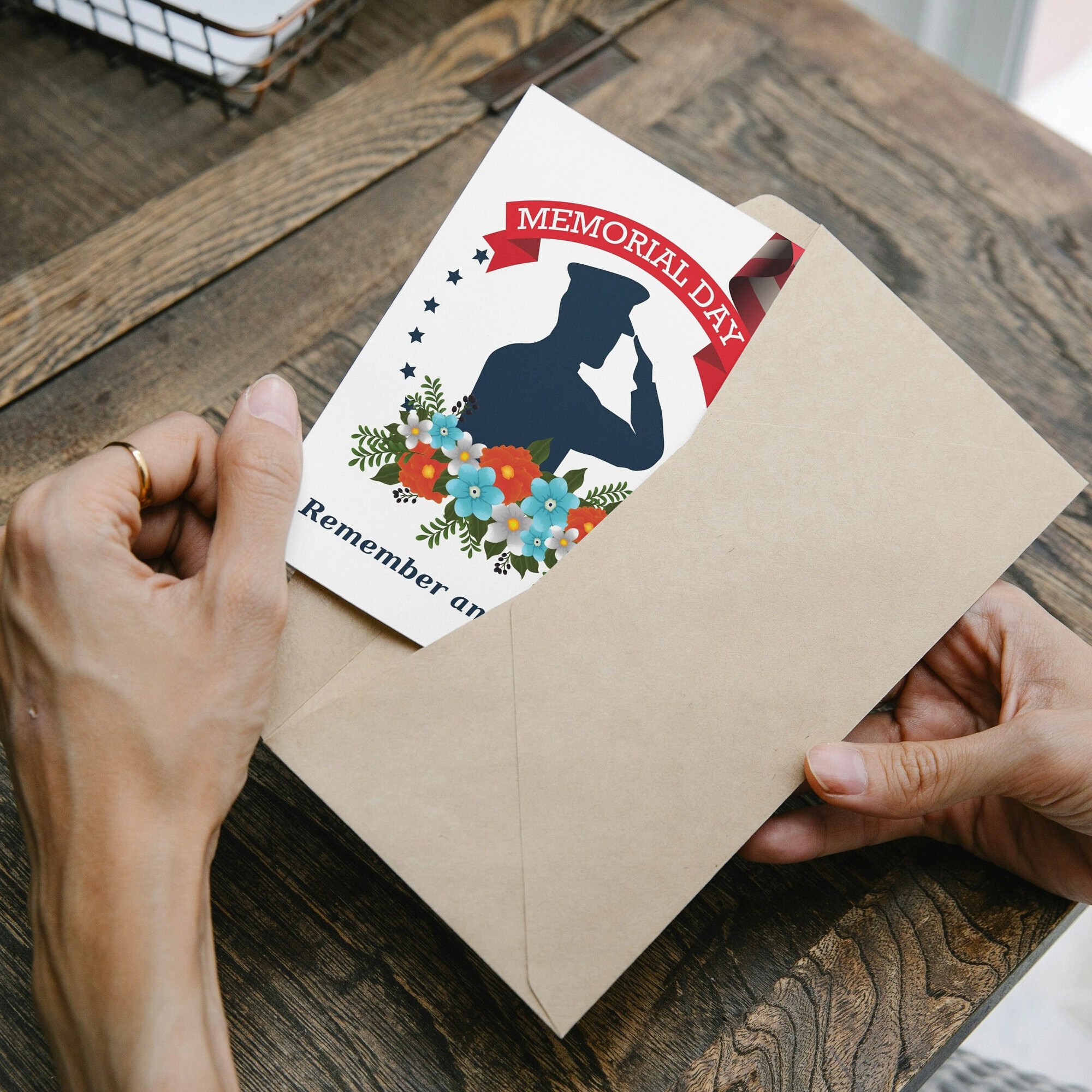 Memorial Day Card Printable, Remember and Honor Card, Patriotic Thank ...