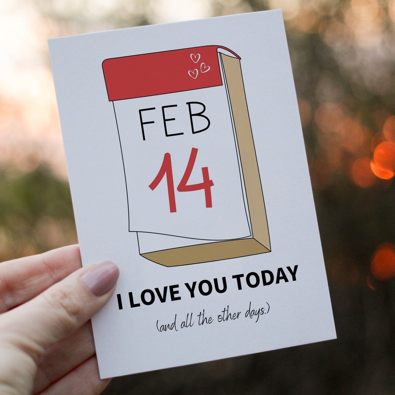 I Love You Card Printable, February 14th Greeting Card, Valentine's Day ...