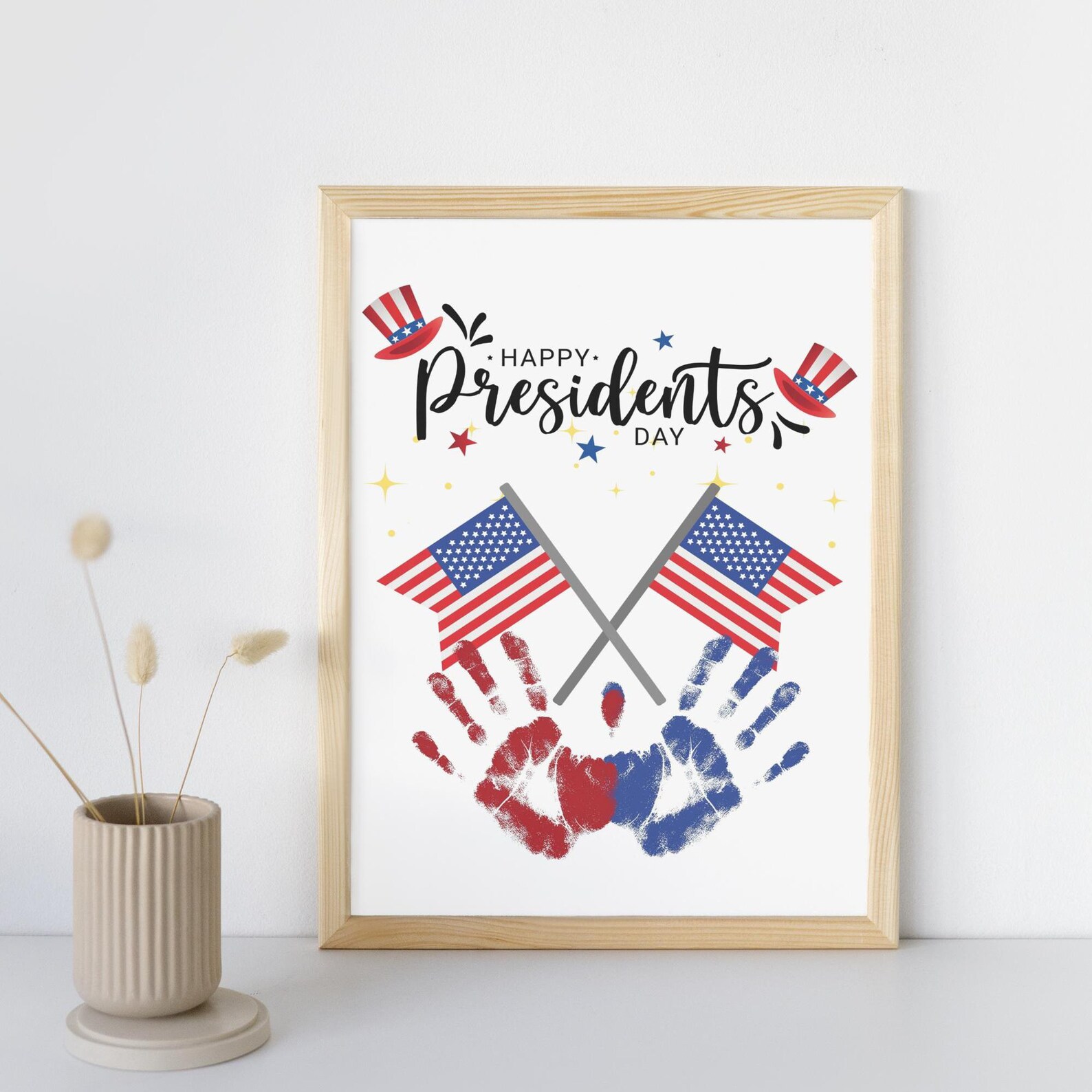 President's Day Handprint Craft, USA Presidents Day Art, American ...