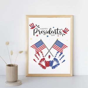 President's Day Handprint Craft, USA Presidents Day Art, Toddler ...
