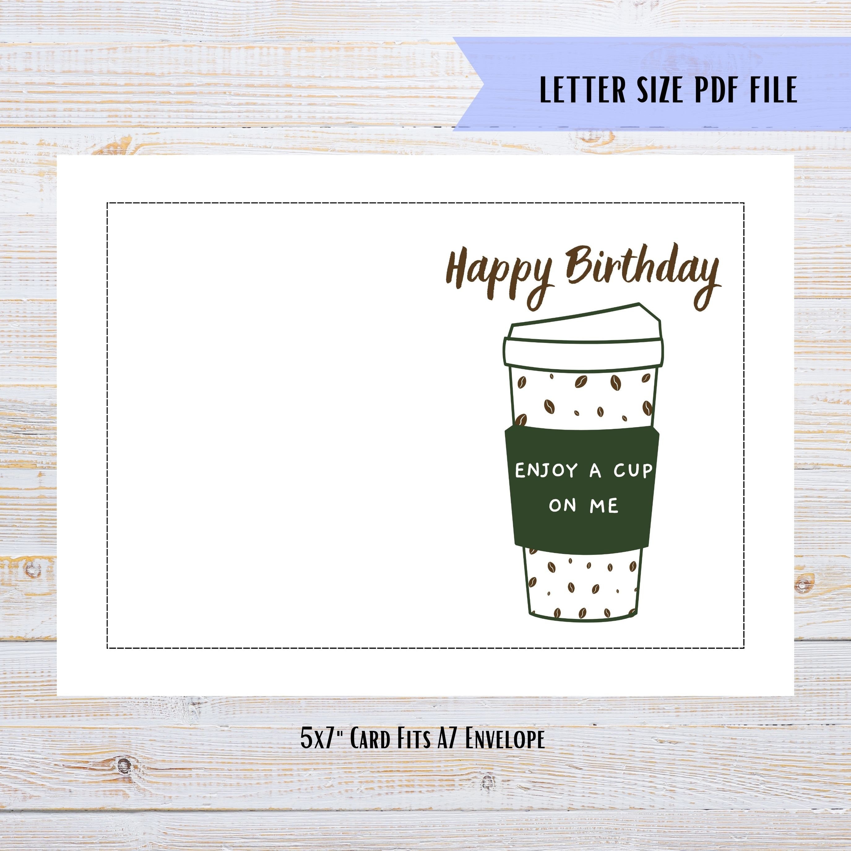 Coffee Lovers Birthday Card Happy Birthday Printable - Etsy