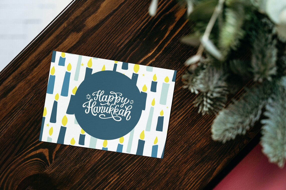Hanukkah Greeting Card Printable Jewish Holiday Card - Etsy