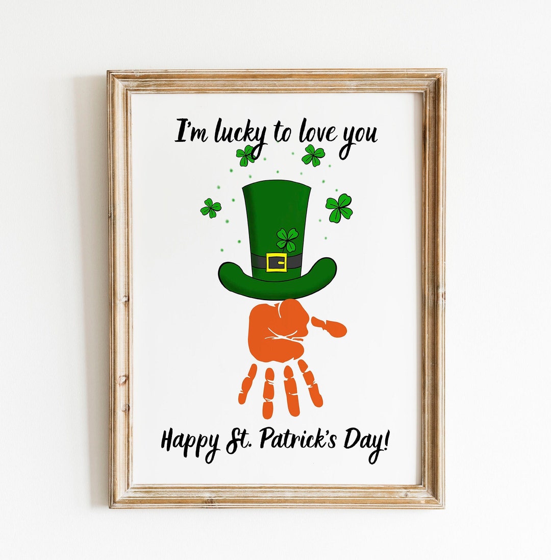 Leprechaun Handprint Craft, Printable St. Patrick's Day Art, Paddy's ...
