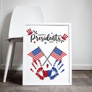 President's Day Handprint Craft, USA Presidents Day Art, Toddler ...