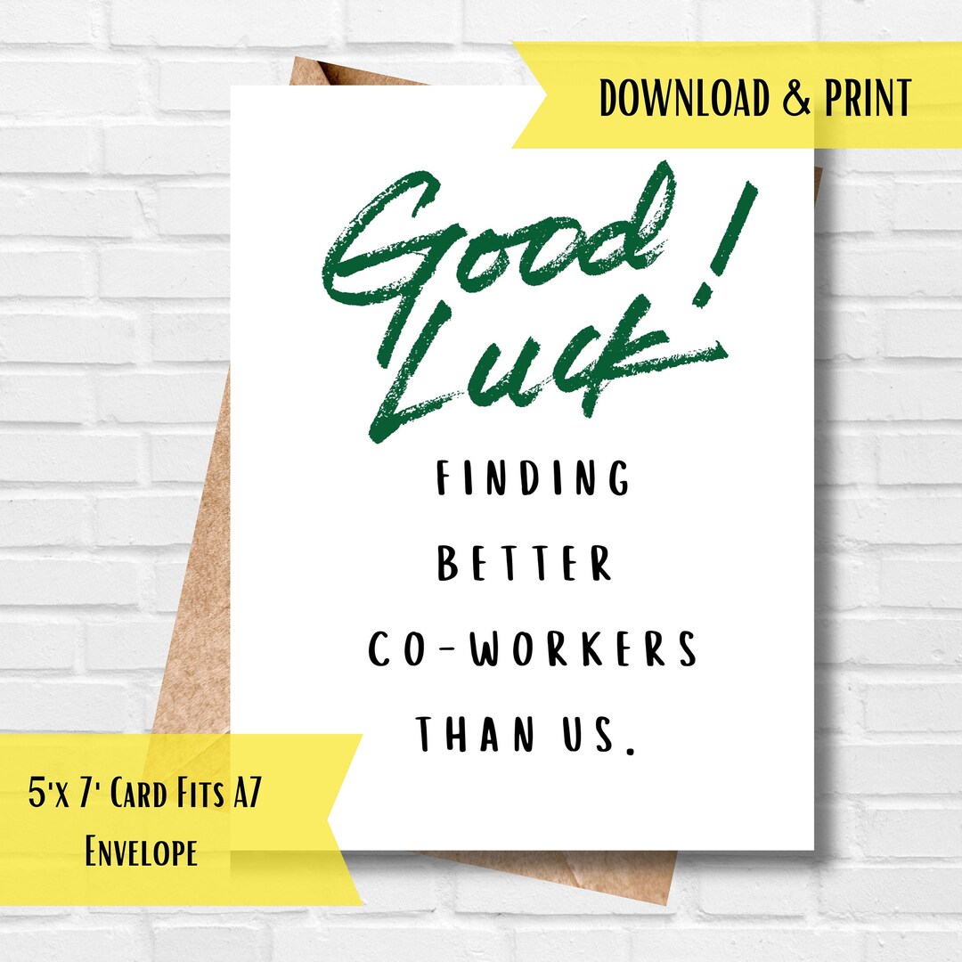 Printable New Job Card, Funny Farewell Card, Goodbye Coworker Card ...
