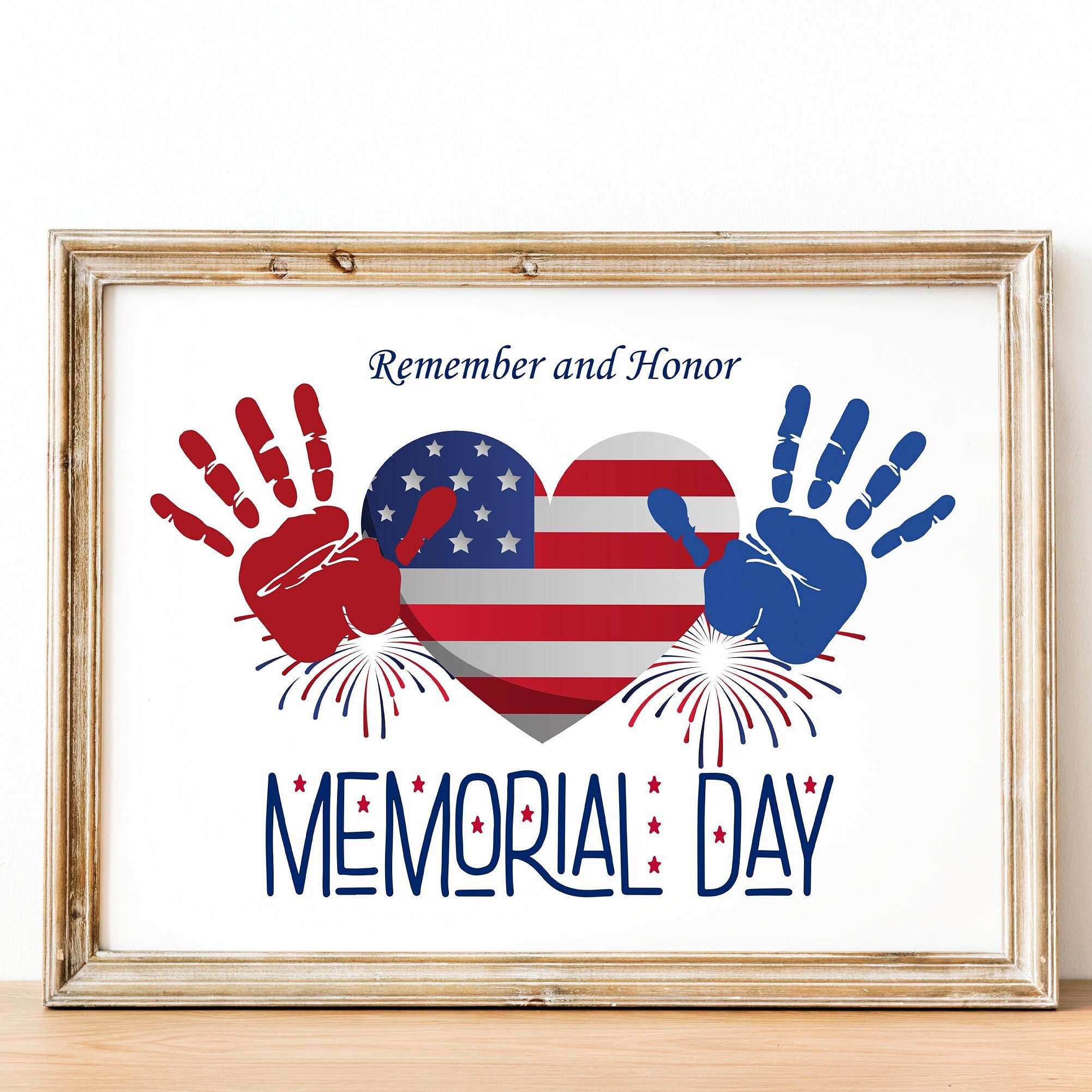 Memorial Day Handprint Craft, Printable Patriotic Activity, American ...