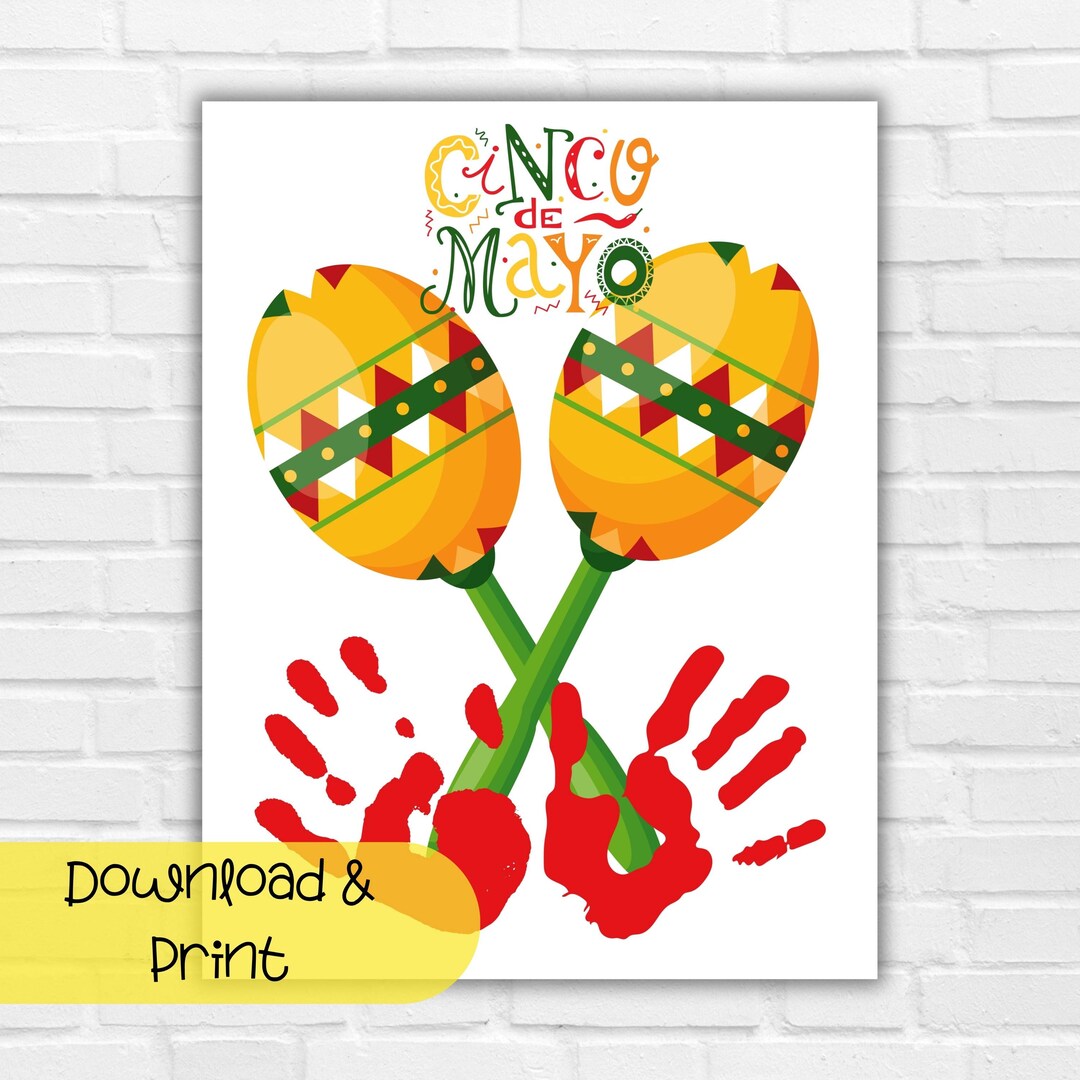 Cinco De Mayo Handprint Art, Mexican Fiesta Activity, May 5th Craft for ...