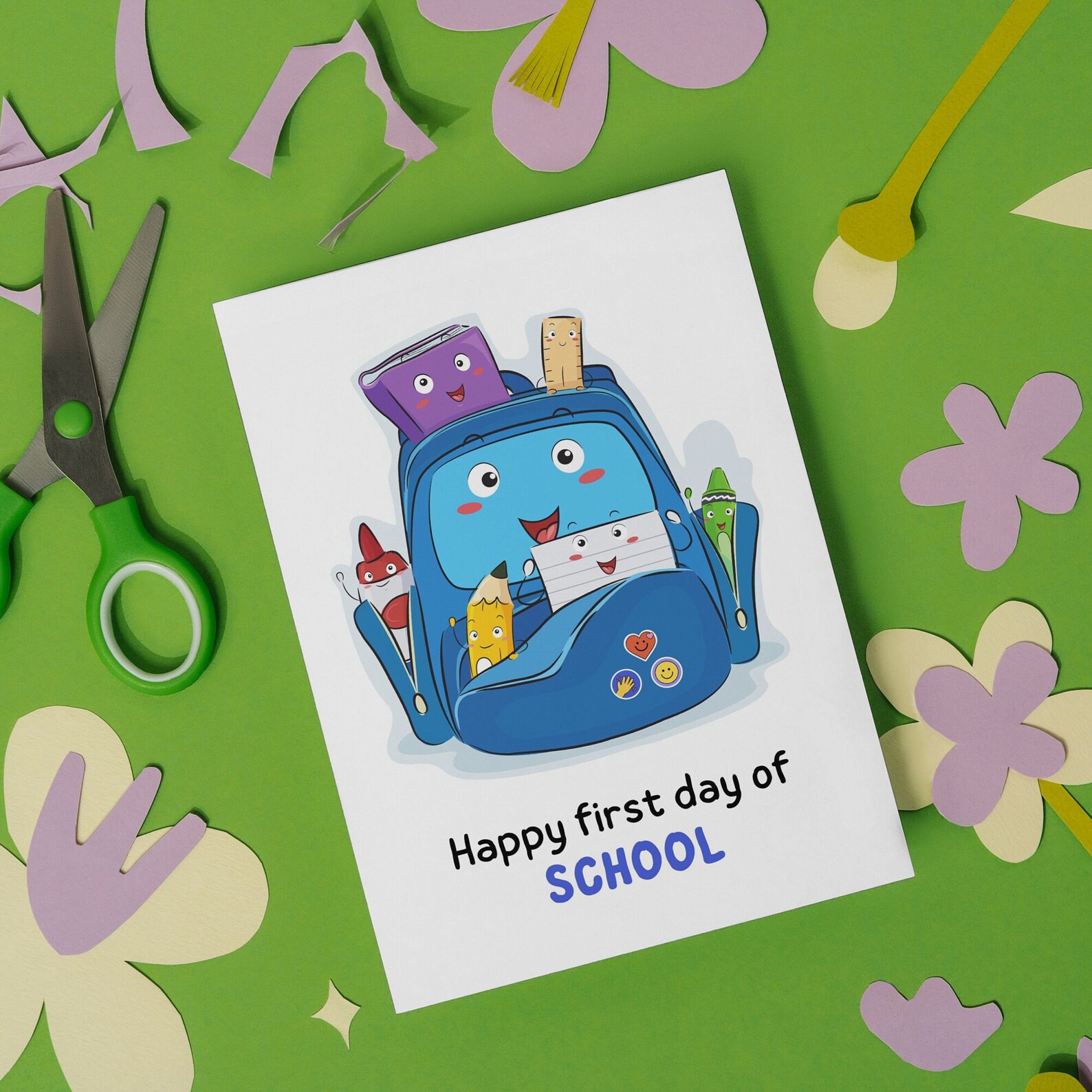 Happy First Day of School Card, Printable Back to School Card, Student ...