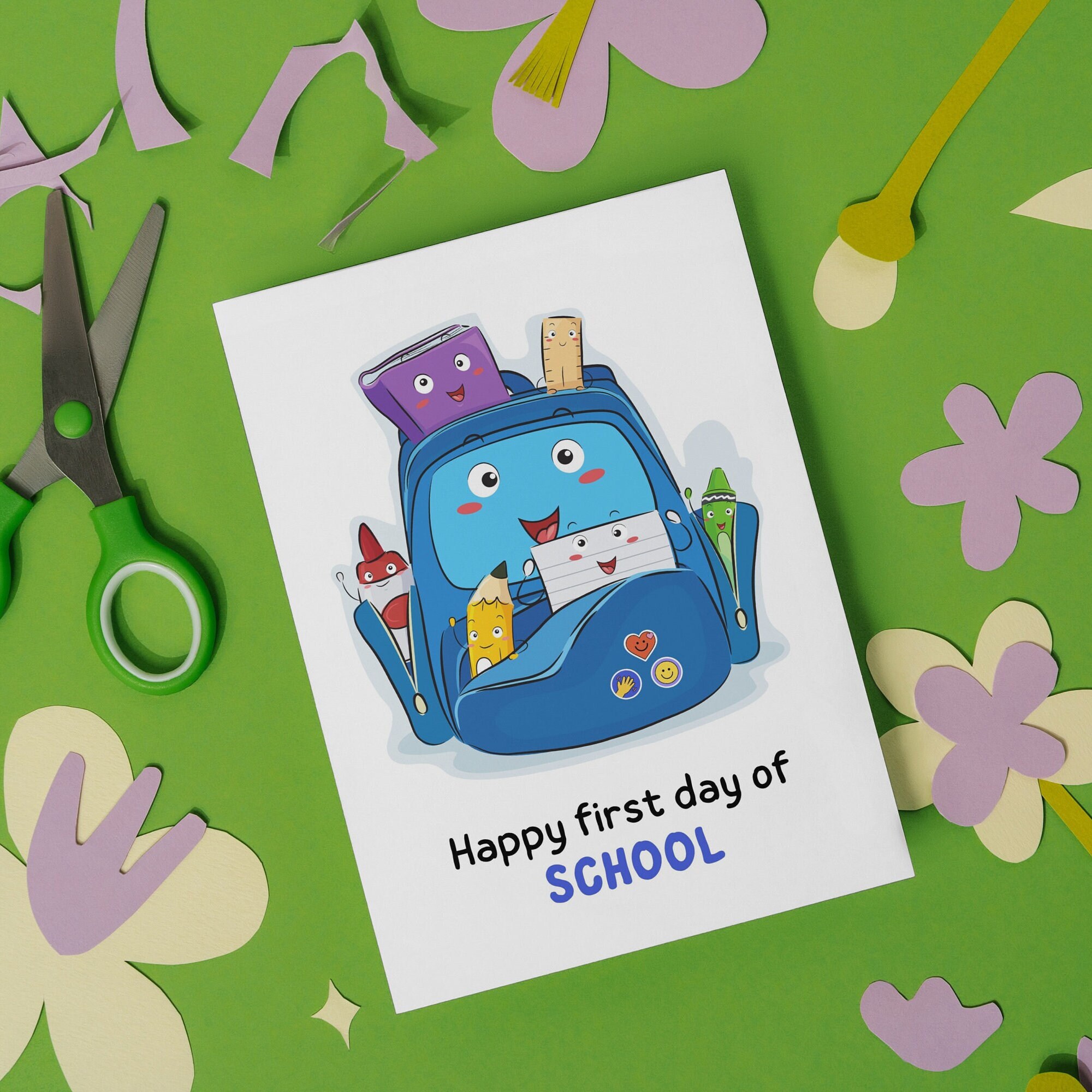 Happy First Day of School Card, Printable Back to School Card, Student ...