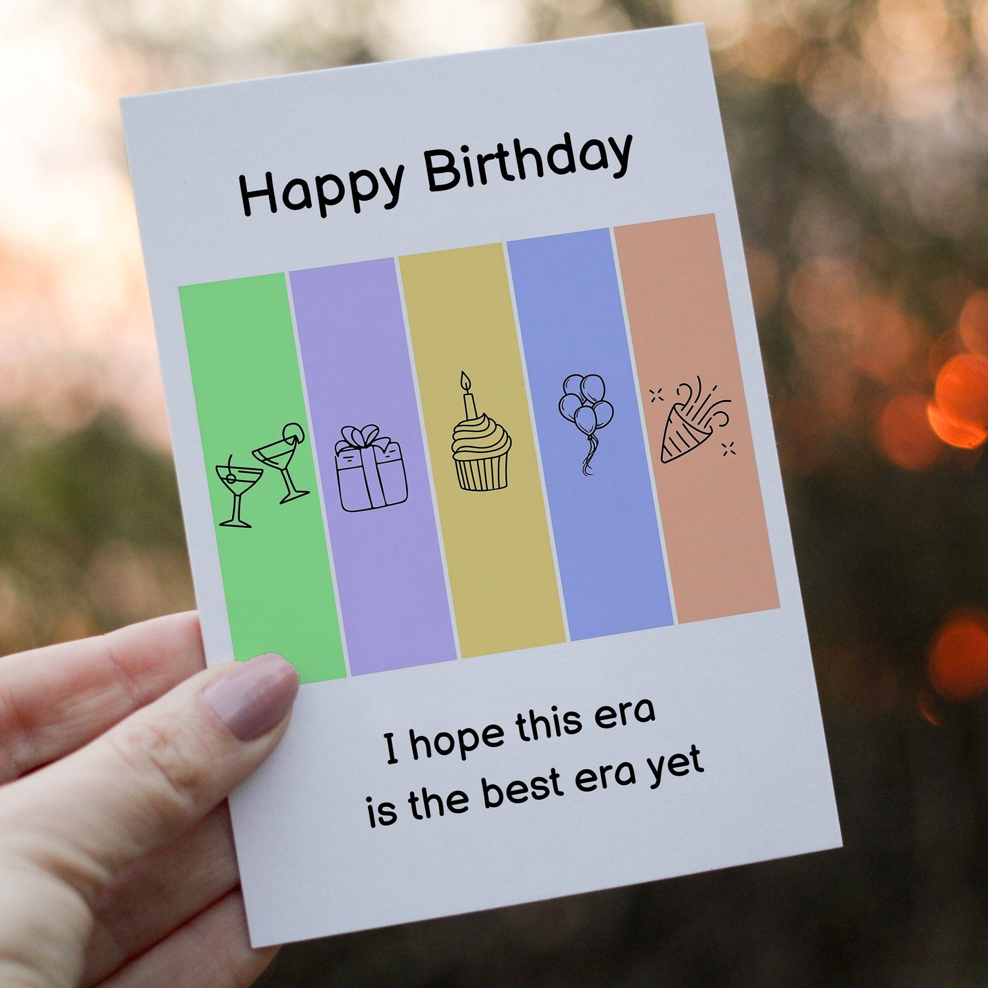Birthday Era Card, Printable Birthday Greeting Card, Happy Birthday ...