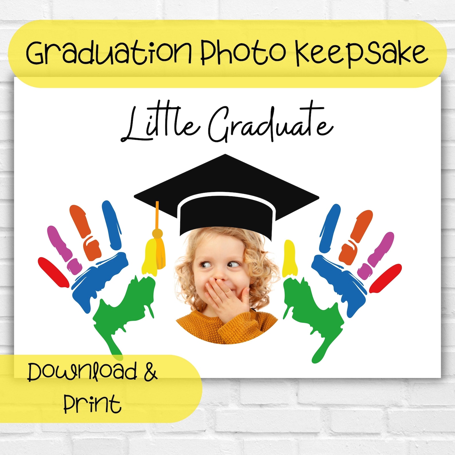 Preschool Graduation Sign, Handprint Art Craft, 2025 Pre-k Photo ...